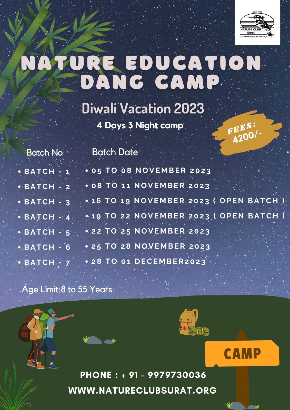 Nature Education Dang Camp – Nature Club Surat